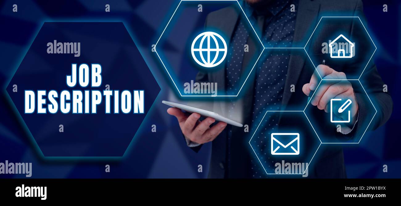 Text showing inspiration Job Description, Business concept A document ...