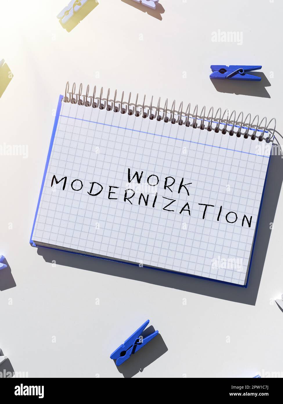 Conceptual display Work Modernization, Word Written on changing product ...