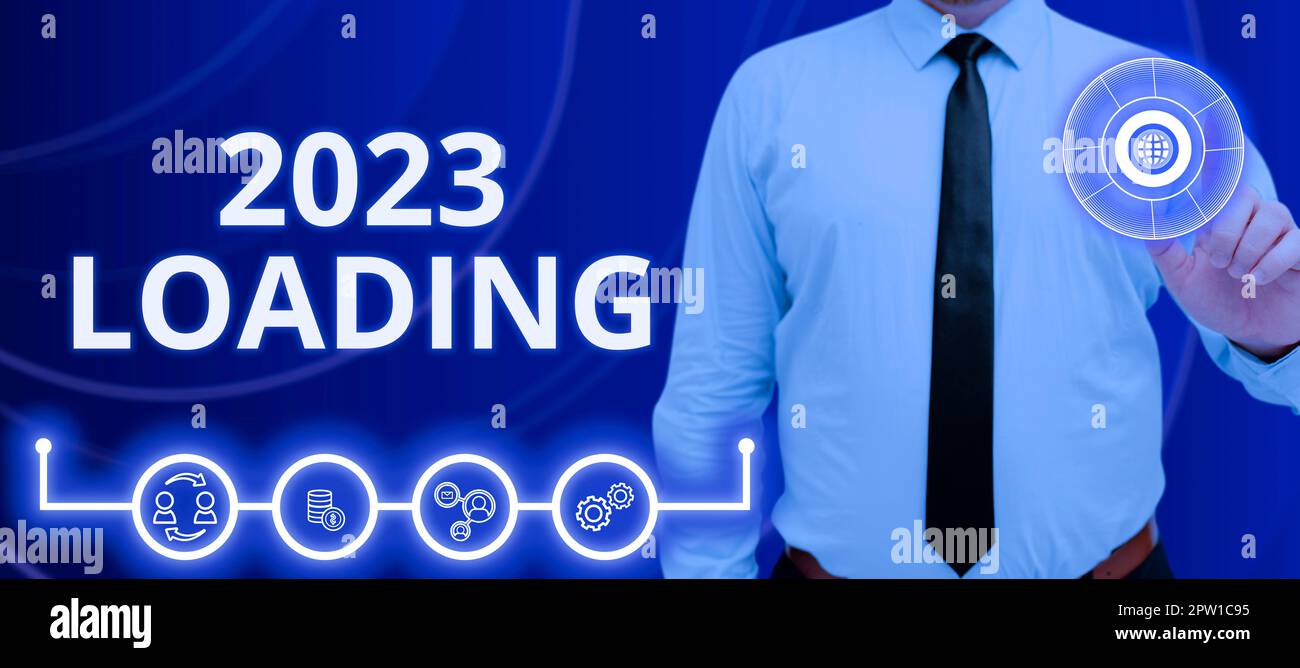 Writing displaying text 2023 Loading, Internet Concept Advertising the ... Writing displaying text 2023 Loading, Internet Concept Advertising the ...
