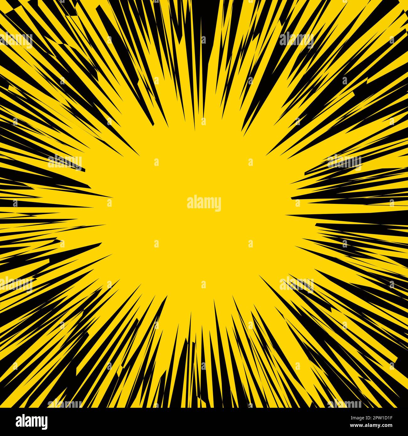 Yellow Explode Flash, Cartoon Explosion, Star Burst on Dark Background ...