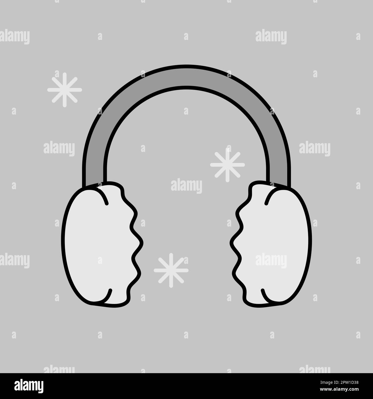 Winter headphones earmuffs vector isolated grayscale icon. Winter sign ... Winter headphones earmuffs vector isolated grayscale icon. Winter sign ...