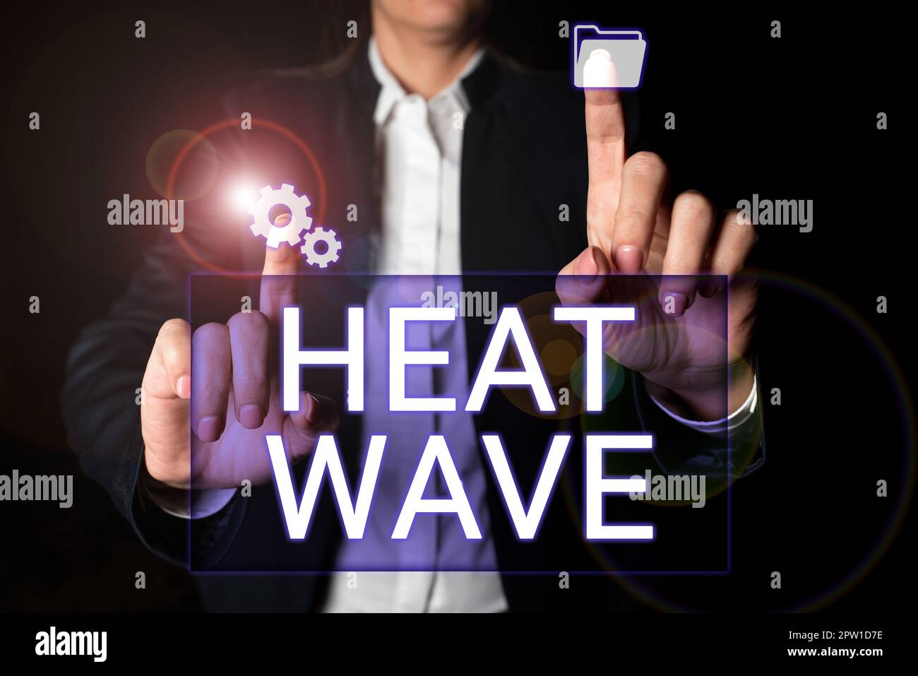 Hand writing sign Heat Wave, Business approach a prolonged period of ...