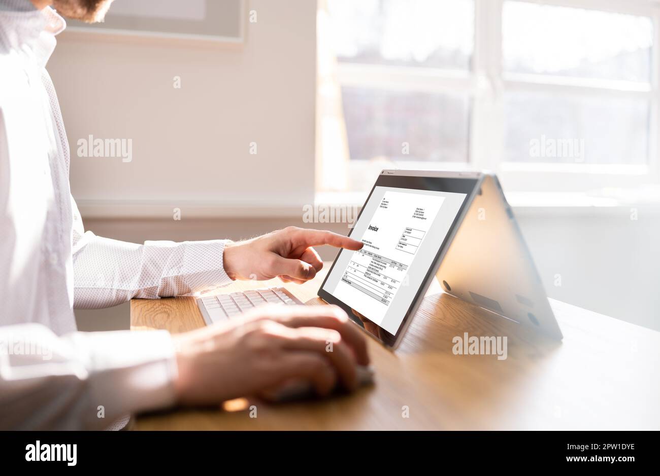 Accountant Using Online Invoice For Budget And Tax Audit Stock Photo ...