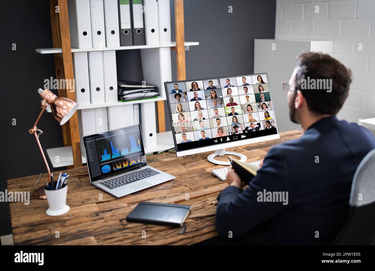 Online Video Conference Interview Meeting. Conferencing Webinar Stock ...