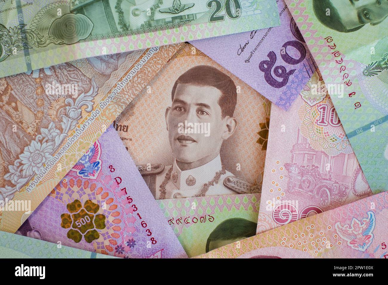 Thai baht banknotes. Cash money of Thailand Stock Photo - Alamy
