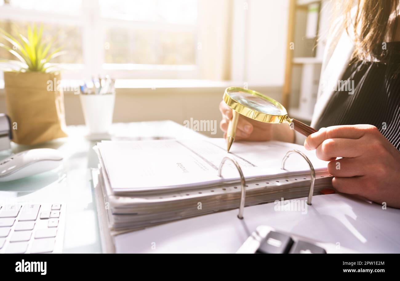 Fraud Investigation And Tax Audit. Investigator Or Auditor Using ...