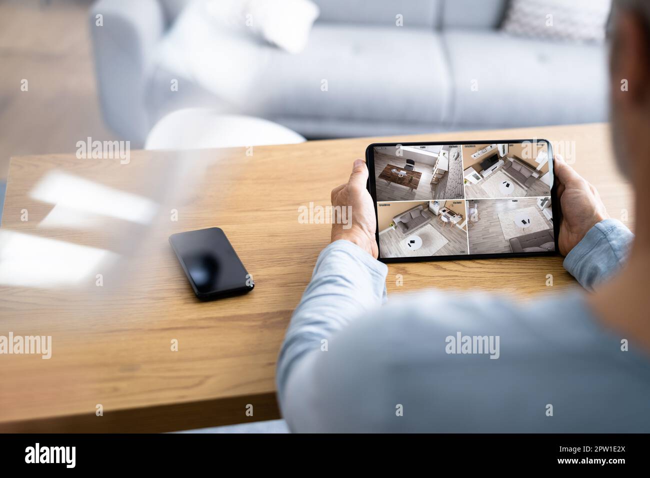 Surveillance Video Camera View Using Security System Stock Photo - Alamy