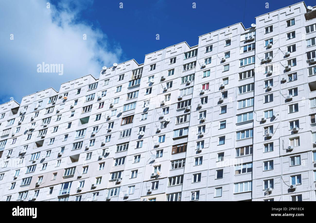 Soviet residential building against the sky Stock Photo - Alamy
