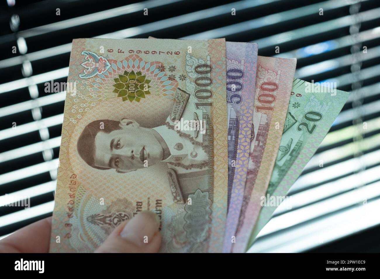 Thai baht banknotes. Cash money of Thailand Stock Photo - Alamy