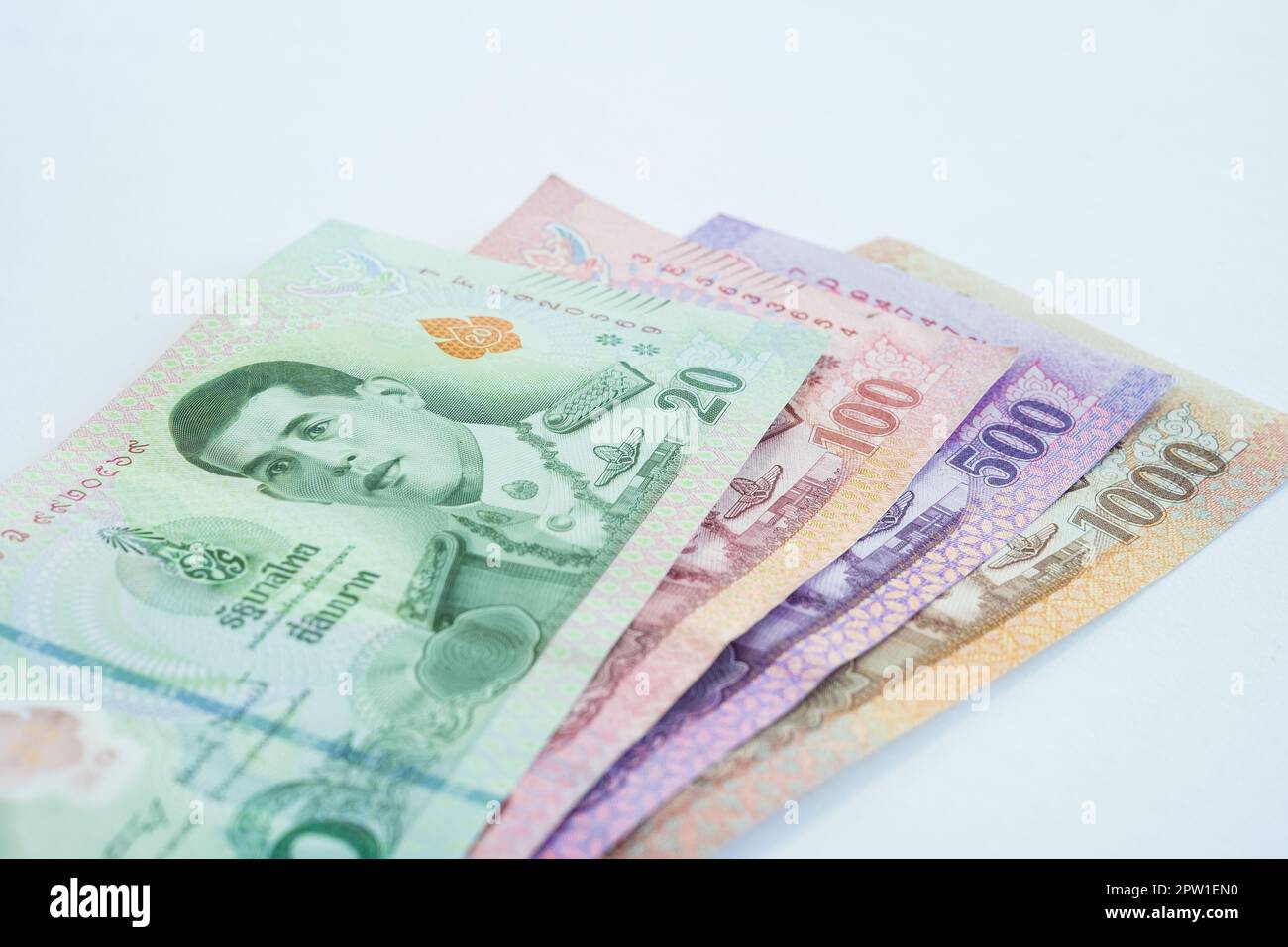 Thai baht banknotes. Cash money of Thailand Stock Photo - Alamy