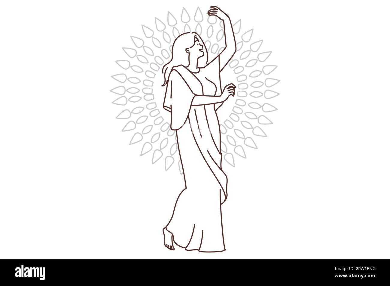 Happy woman in indian clothing dancing Stock Vector Image & Art - Alamy