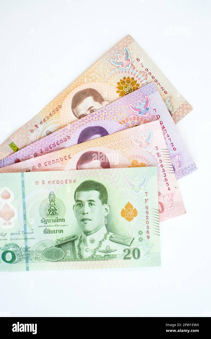 Thai baht banknotes. Cash money of Thailand Stock Photo - Alamy