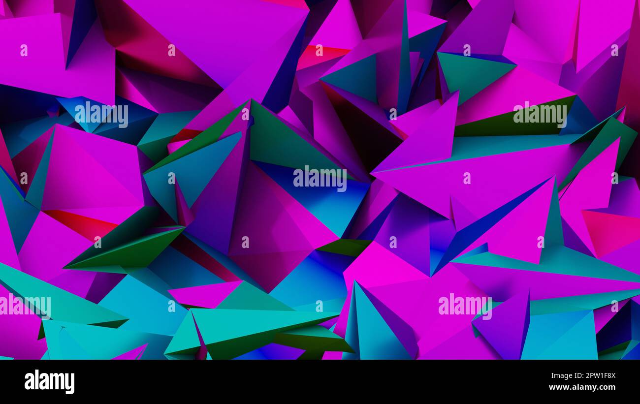 Purple neon shards, geometrical pattern background with cyberpunk ...