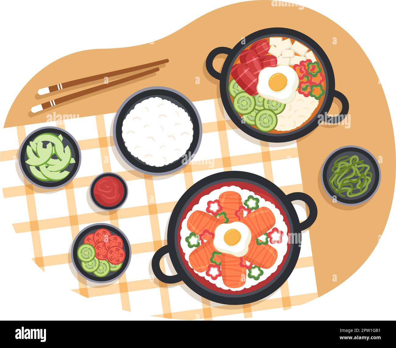 Korean Food Set Menu of Various Traditional or National Delicious ...