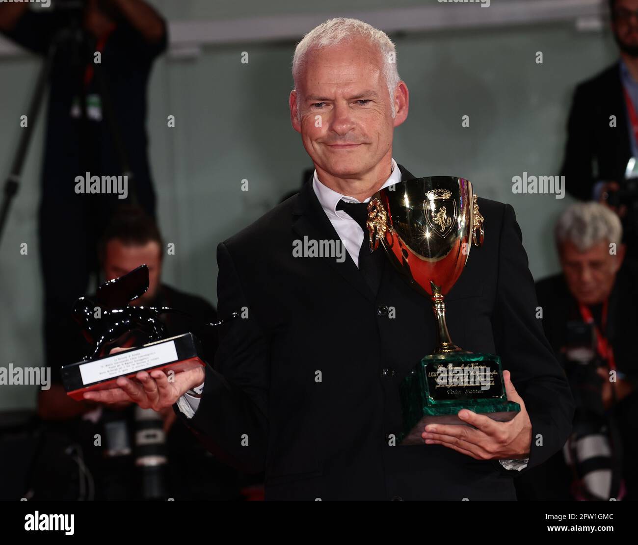 VENICE, ITALY - SEPTEMBER 10: Martin McDonagh poses with the Award for ...