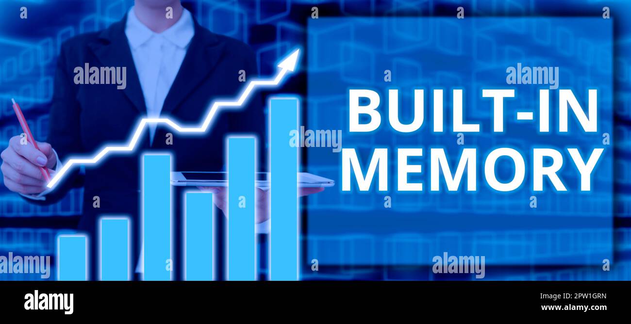 Sign displaying Built In Memory, Internet Concept device or feature are ...