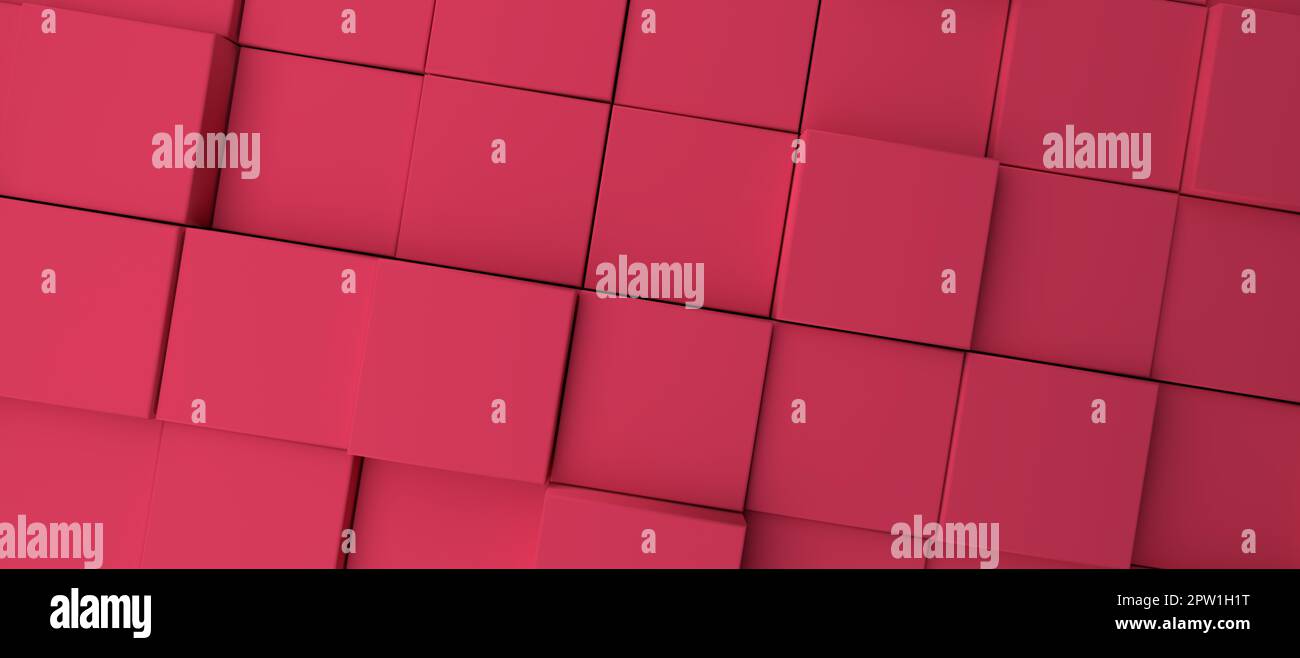 Abstract modern magenta cubes background, color of the year 2023, 3d ...