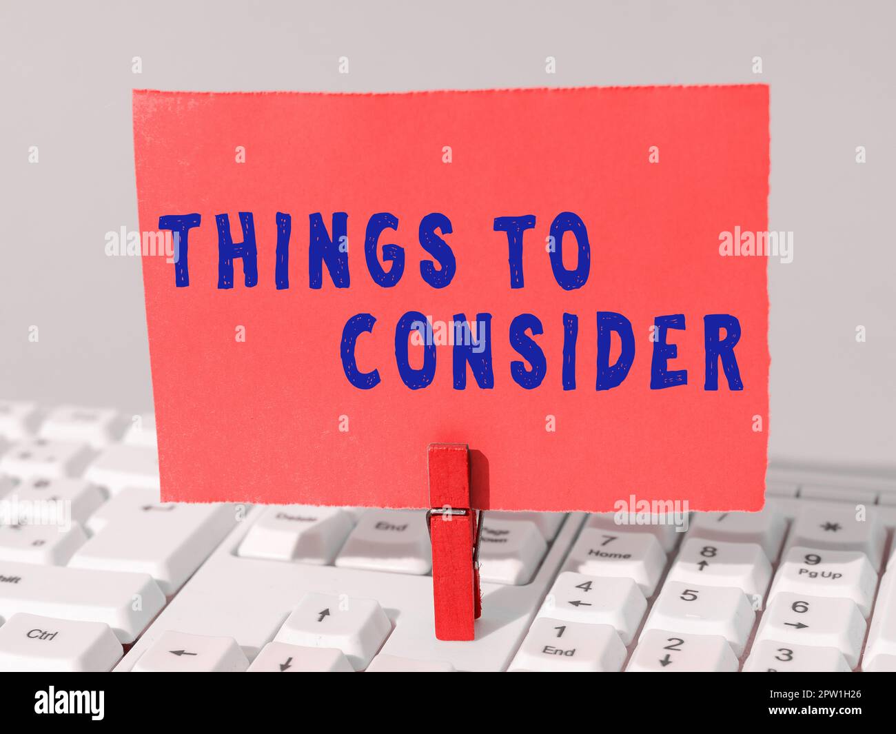 Hand writing sign Things To Consider, Business showcase list to check ...