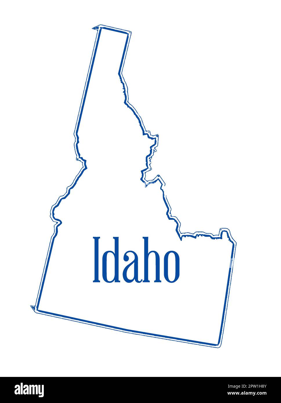 Outline map of the state of Idaho isolated Stock Photo - Alamy