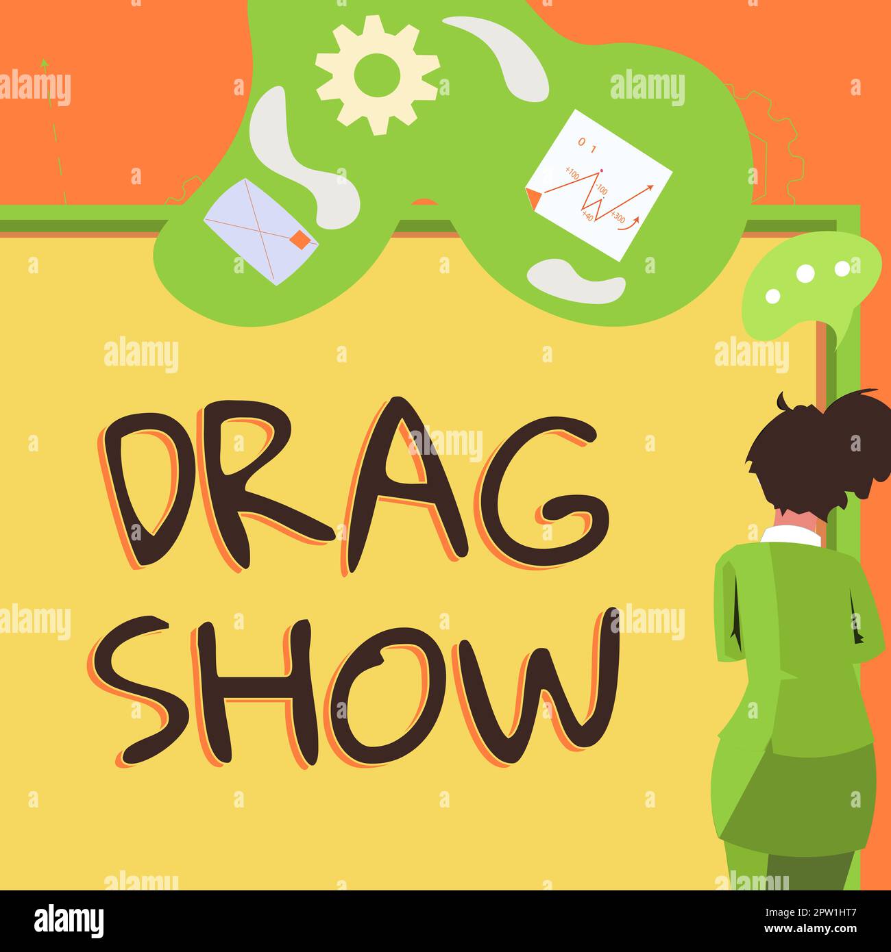 Text caption presenting Drag Show, Concept meaning competitive event ...