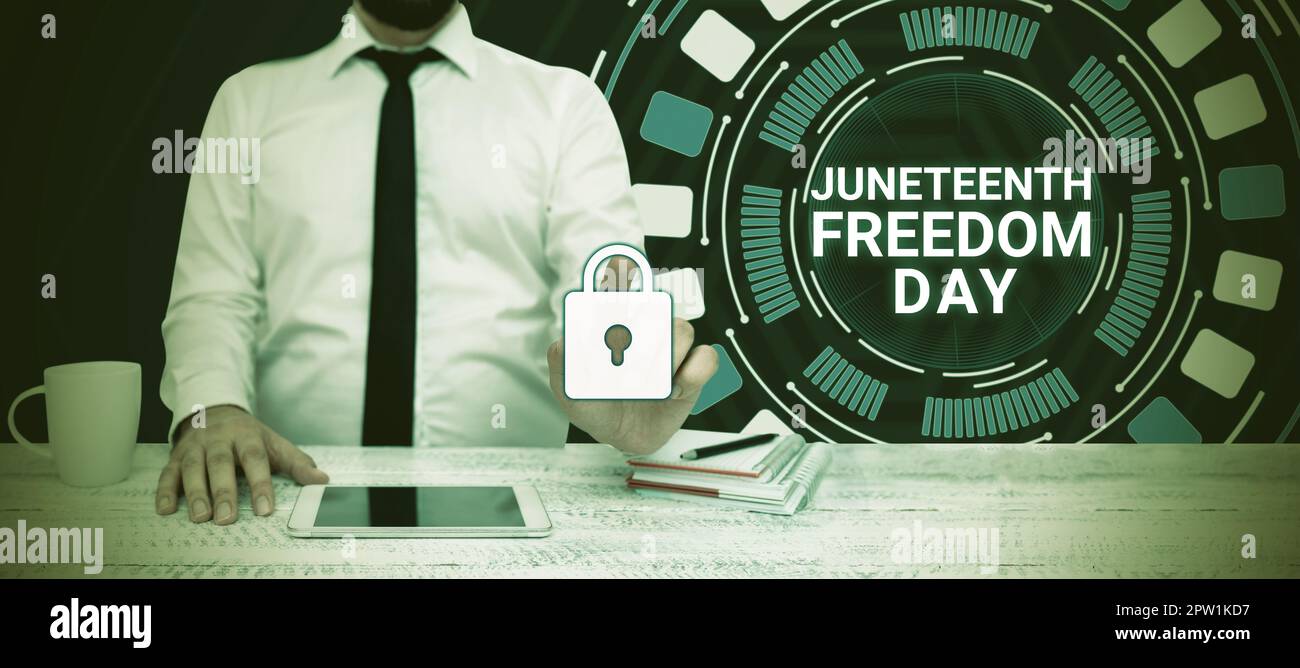 Conceptual display Juneteenth Freedom Day, Business idea legal holiday ...