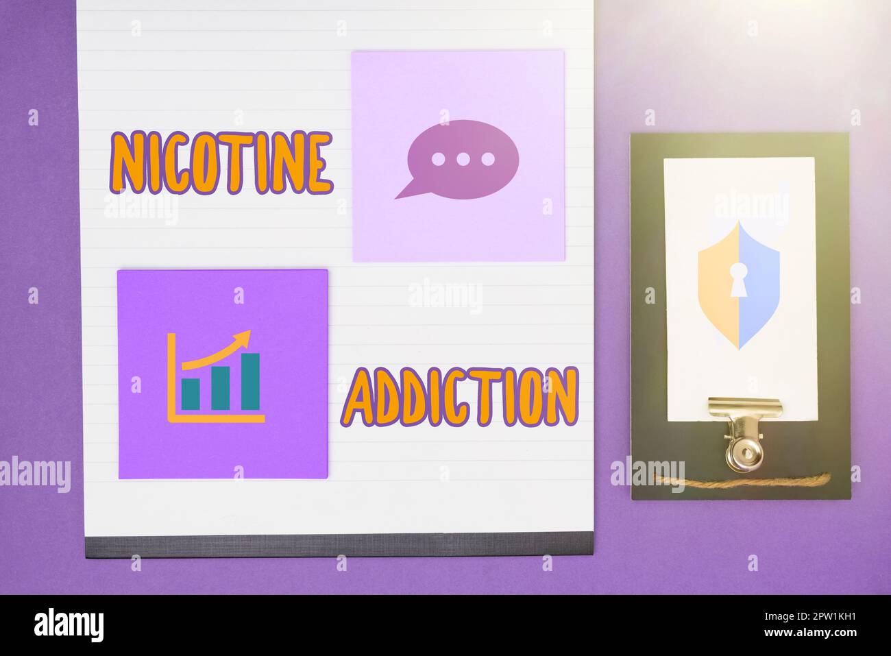 Sign displaying Nicotine Addiction, Word for condition of being ...