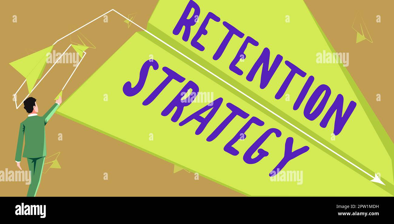 Text sign showing Retention Strategy, Concept meaning activities to ...