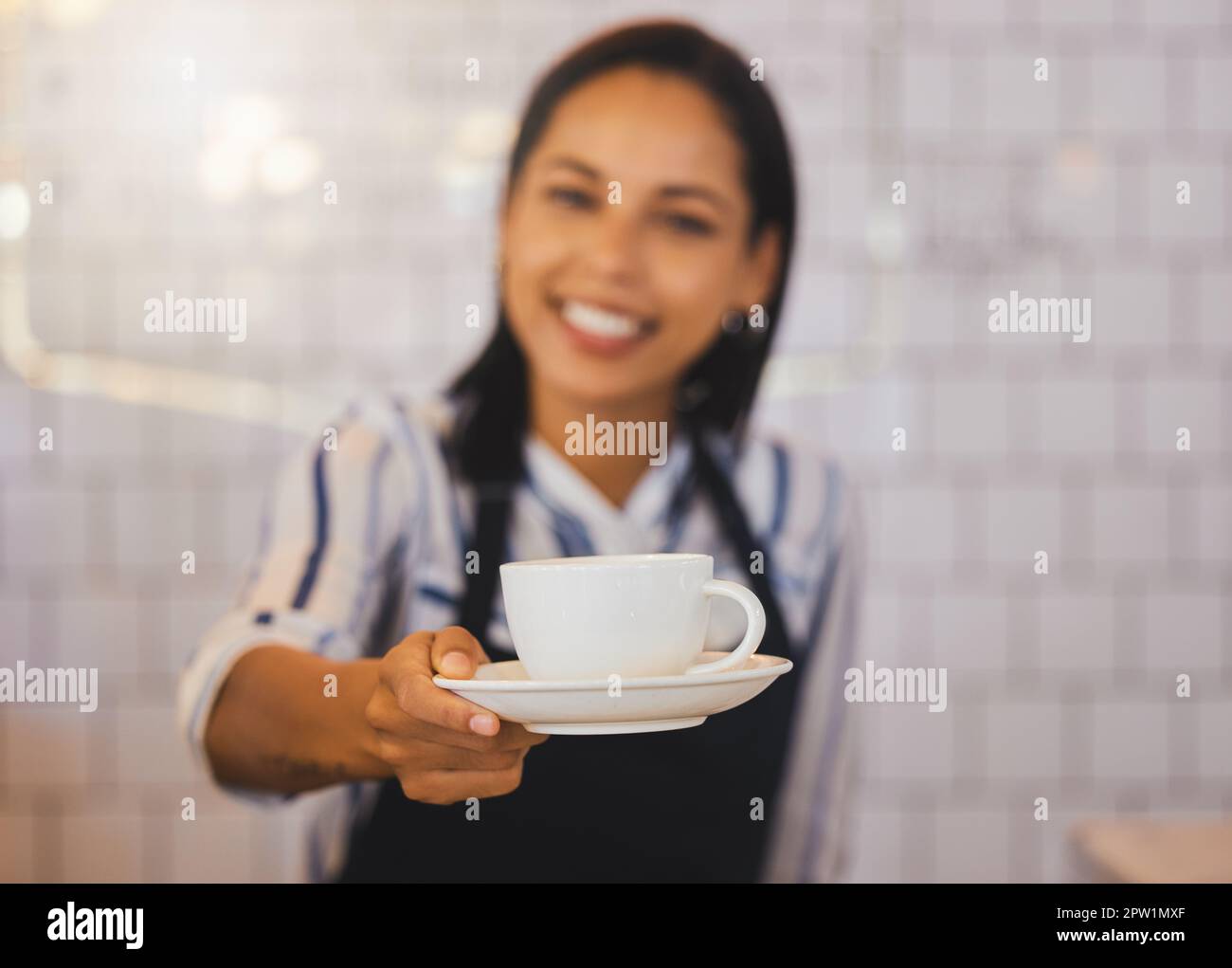 Small business owner, barista manager or waitress in coffee shop, cafe ...