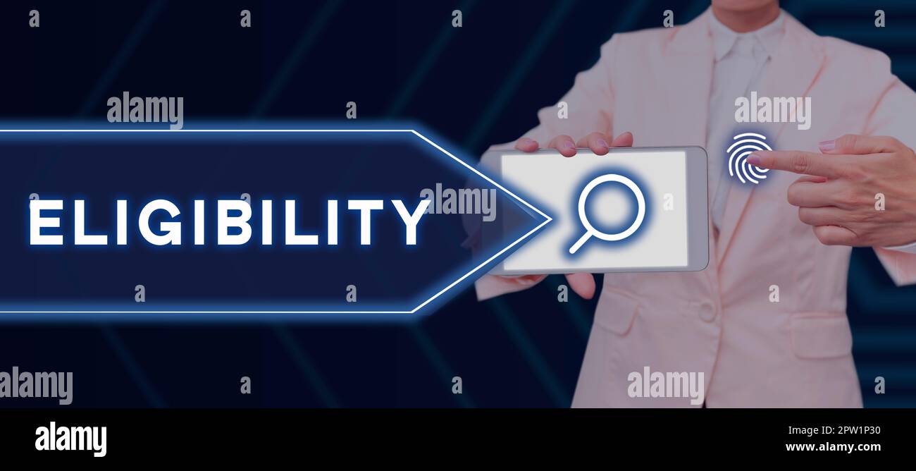 Writing displaying text Eligibility, Concept meaning State of having ...