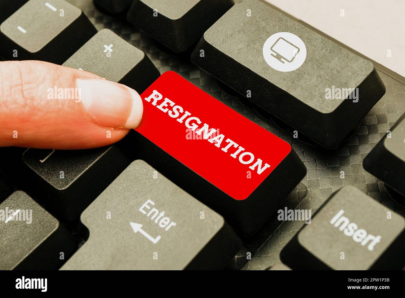 Text showing inspiration Resignation, Conceptual photo act of giving up ...