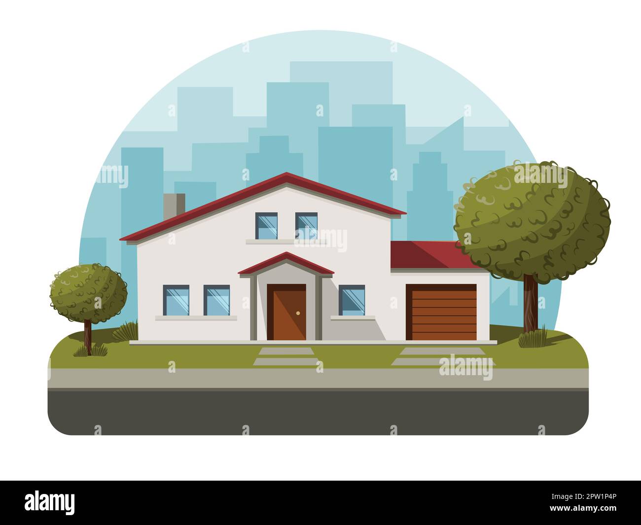 Detached house garden Stock Vector Images - Alamy