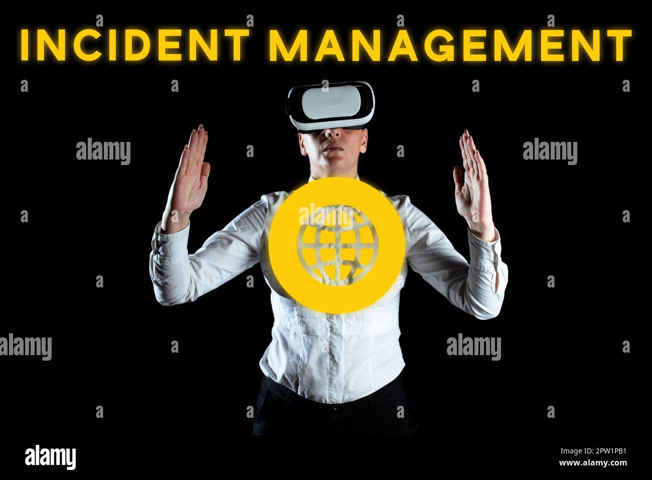 Text caption presenting Incident Management, Business overview Process ...