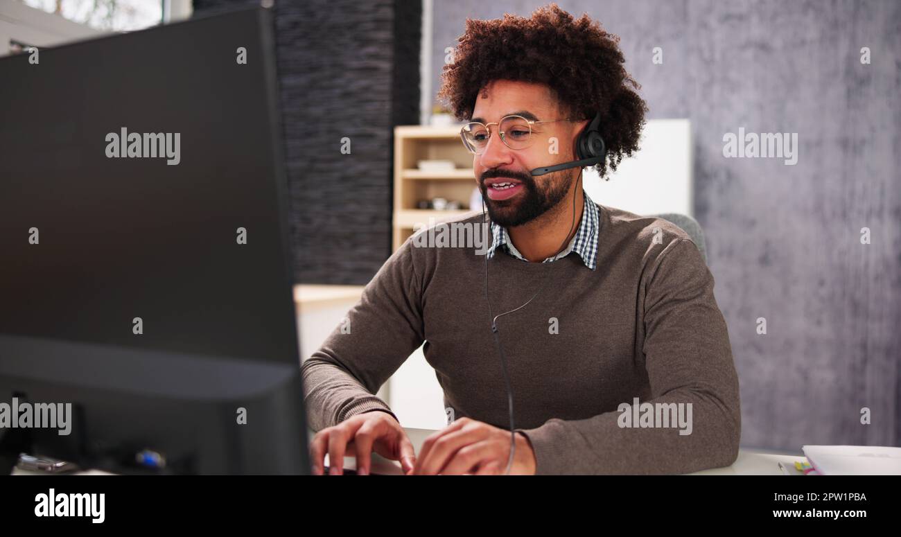 Man Using Online Virtual Video Training Call Stock Photo - Alamy