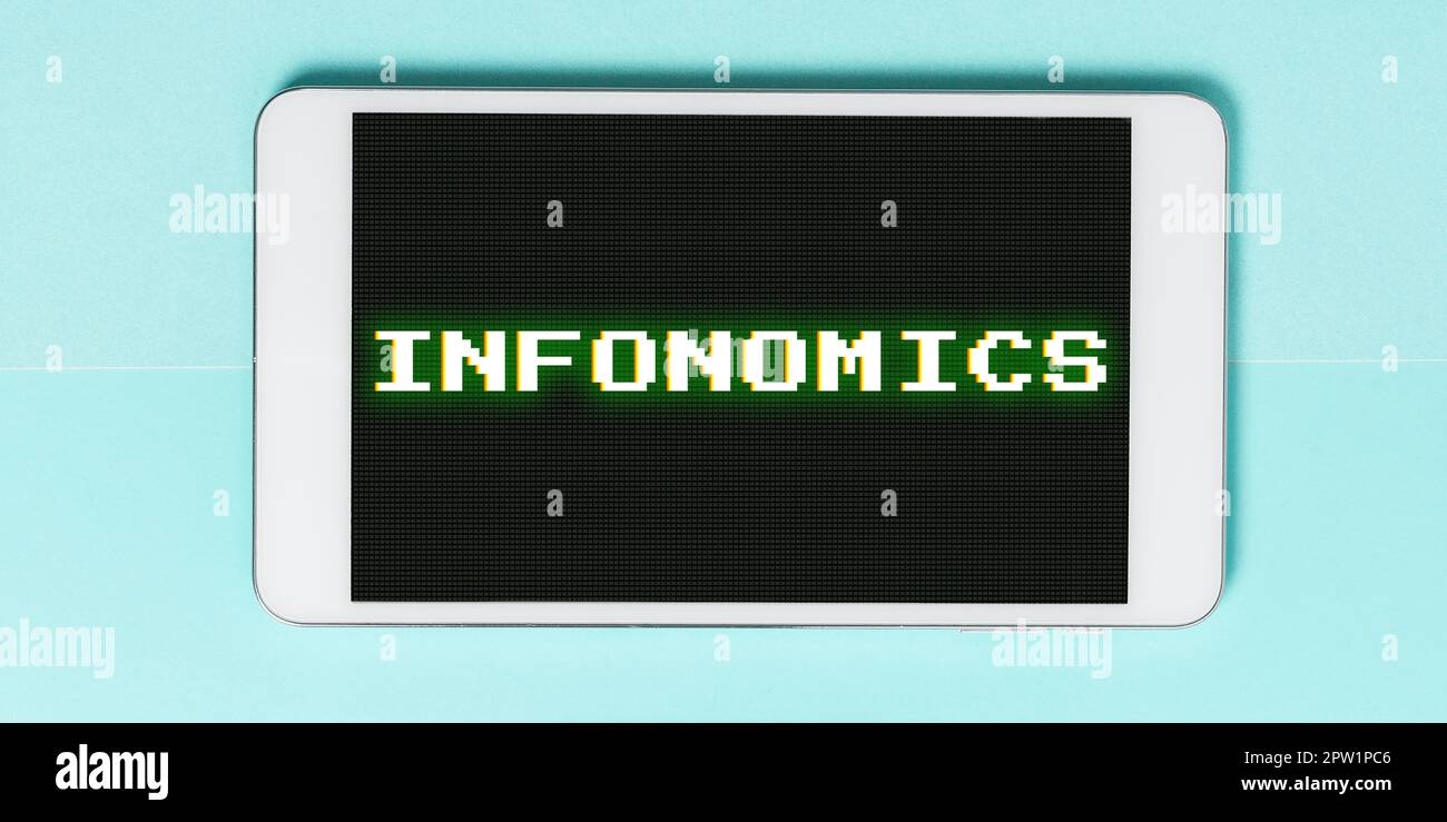 Text sign showing Infonomics, Concept meaning visual image used to ...