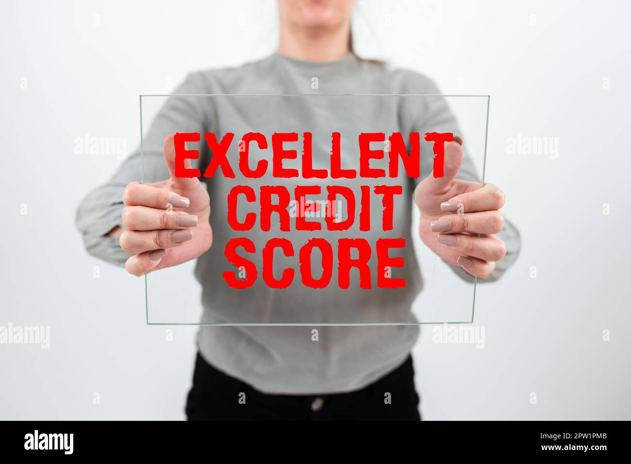 Text caption presenting Excellent Credit Score, Business showcase ...