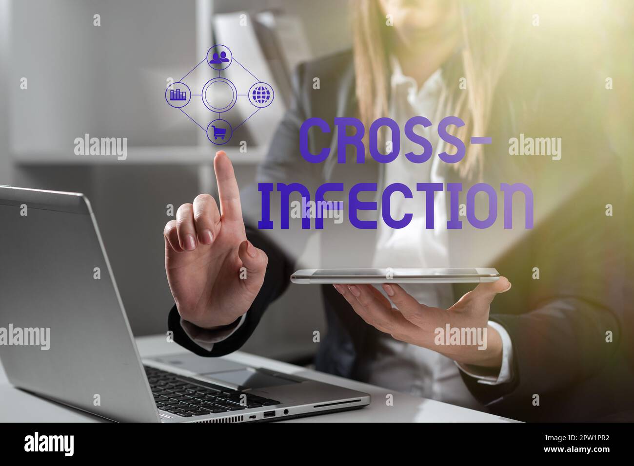 Text caption presenting Cross Infection, Business approach disease ...