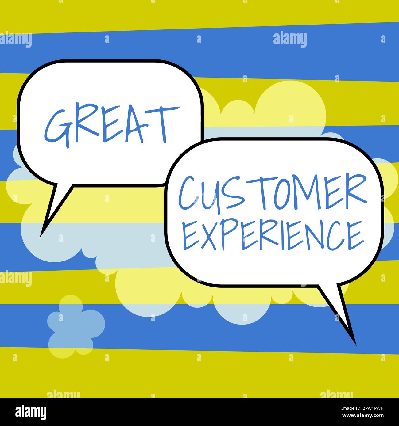 Conceptual display Great Customer Experience, Word for responding to ...