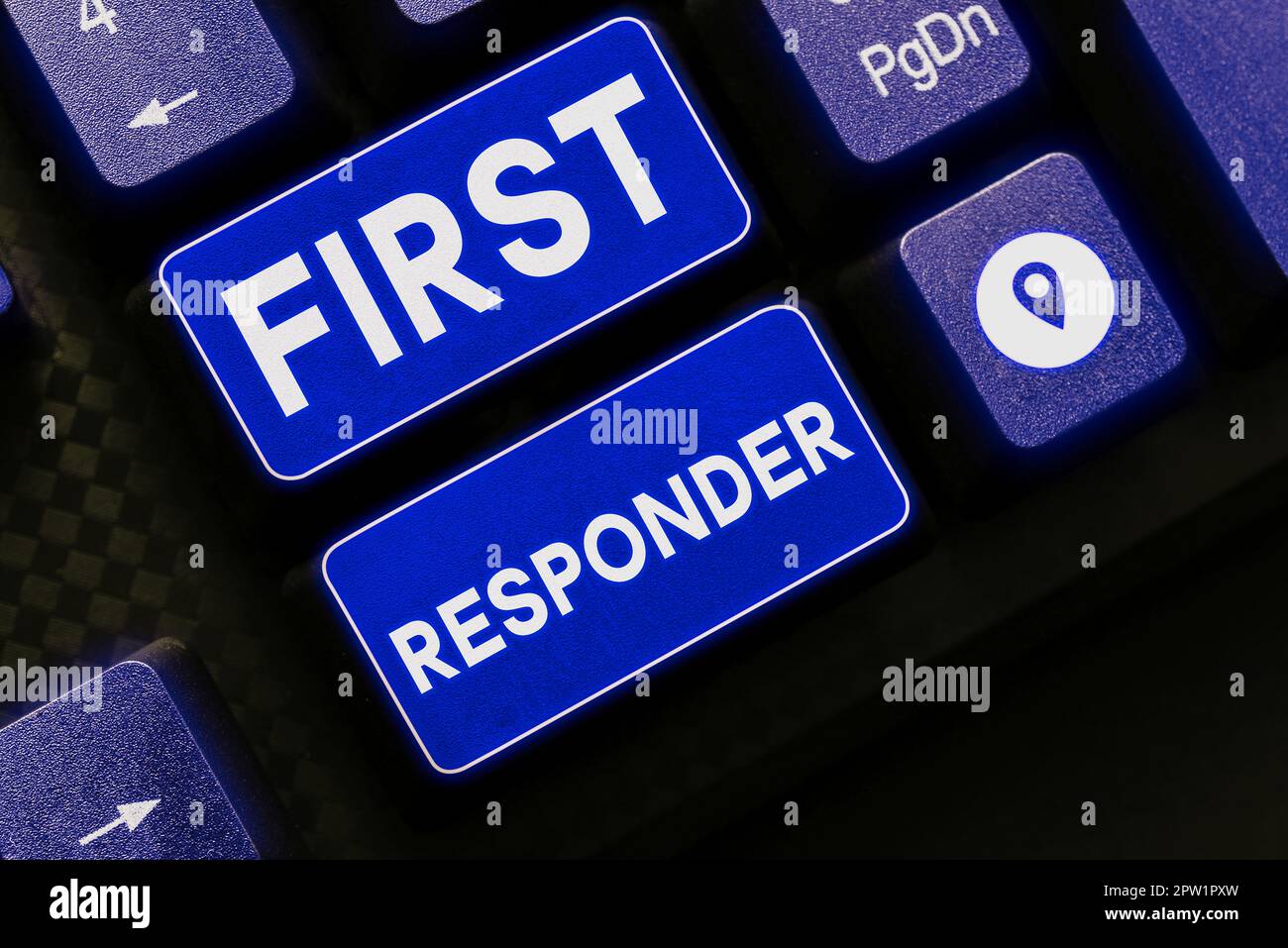 Sign displaying First Responder, Business concept a person who is ... Sign displaying First Responder, Business concept a person who is ...