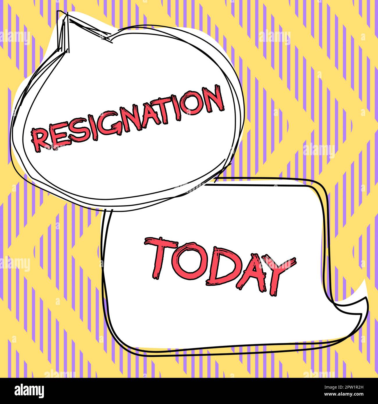 Text caption presenting Resignation, Business concept act of giving up ...
