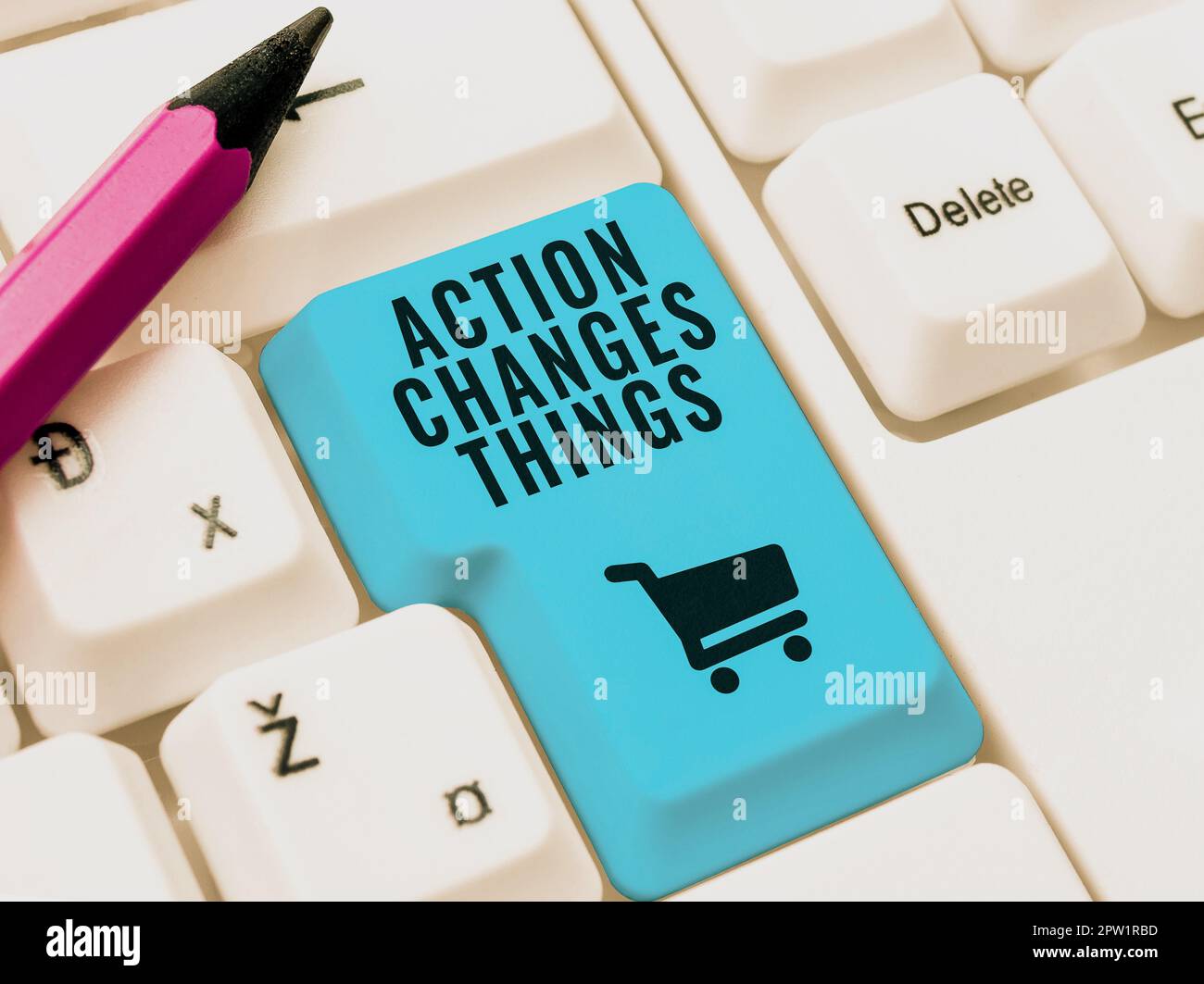 Sign displaying Action Changes Things, Word for doing something will ...