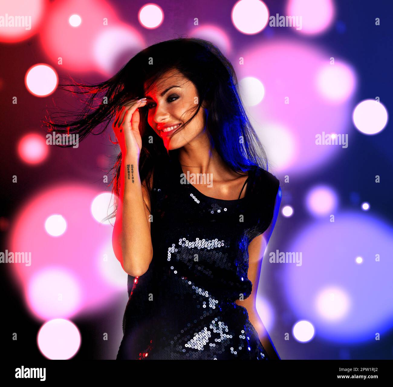 Woman disco dancing alone indoors hi-res stock photography and images ...