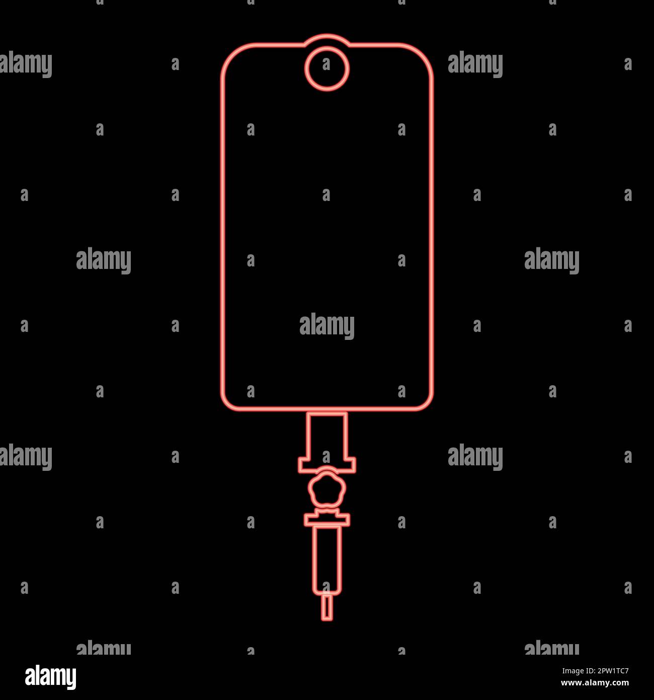 Neon dropper package bottle installator red color vector illustration ...