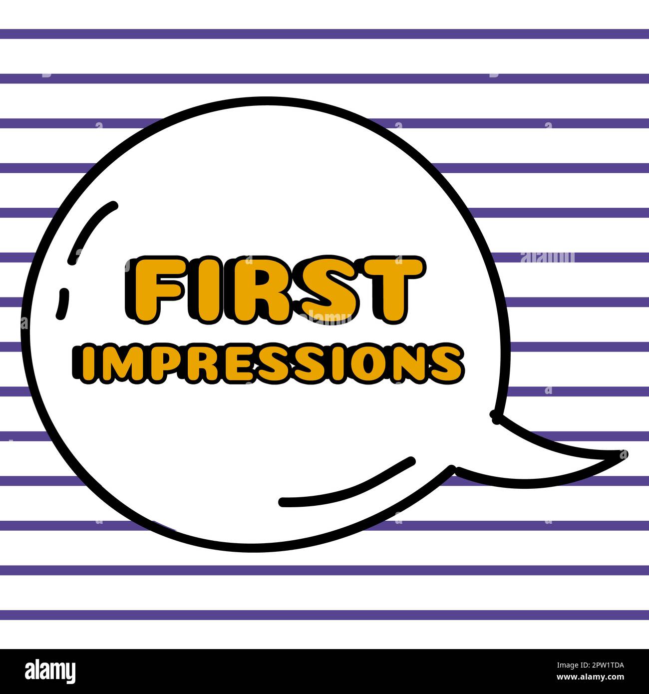 Hand writing sign First Impressions, Word Written on What a person ...