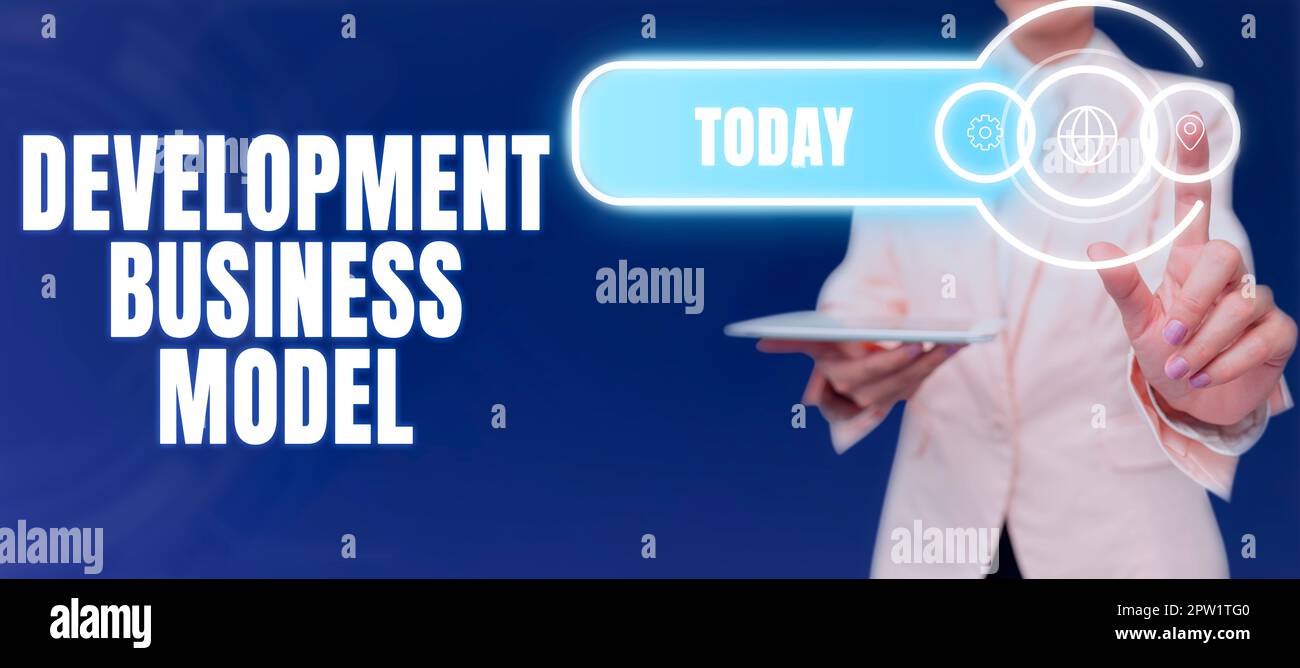 Hand writing sign Development Business Model, Business approach ...