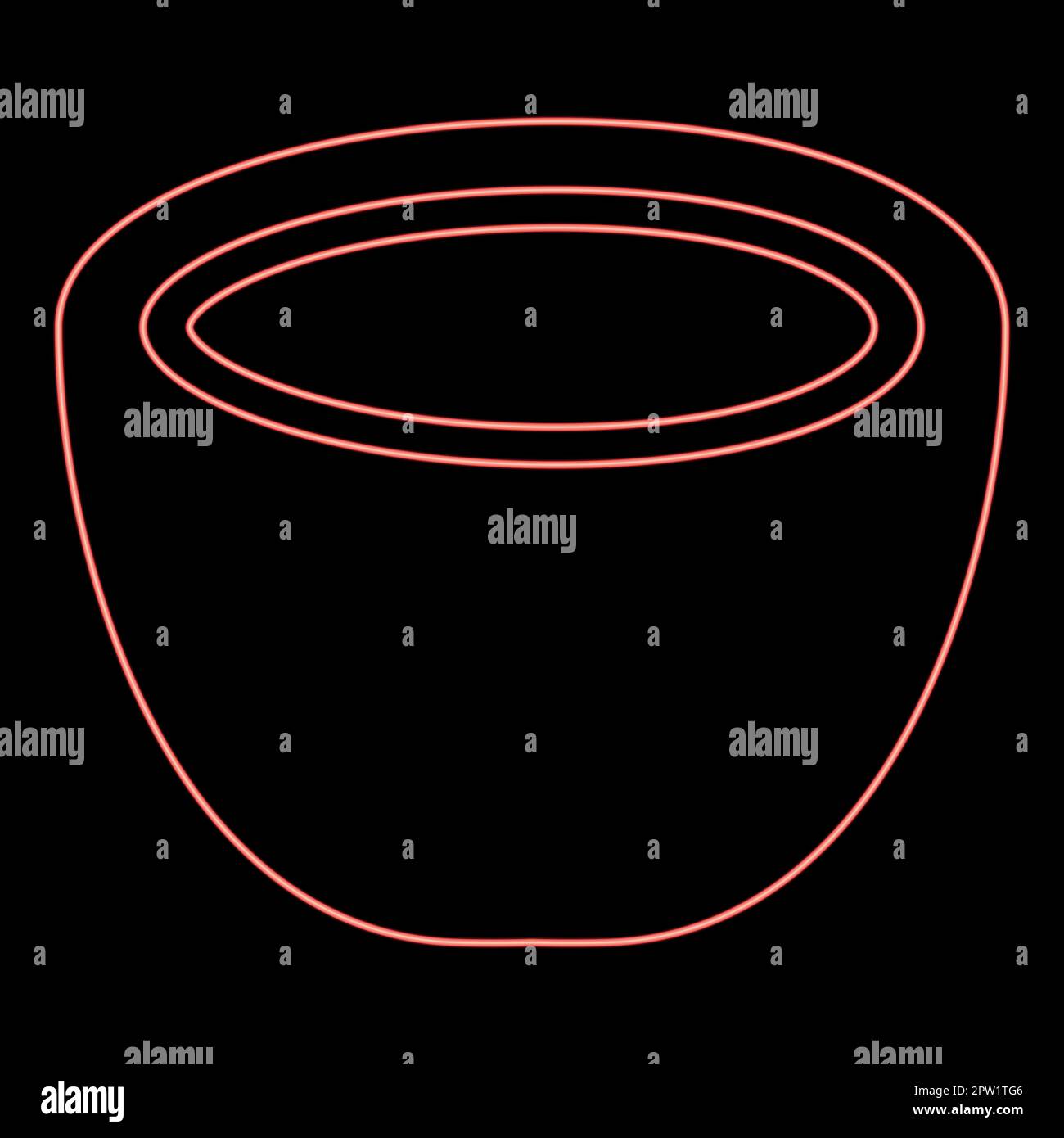 Neon coconut red color vector illustration image flat style Stock ...