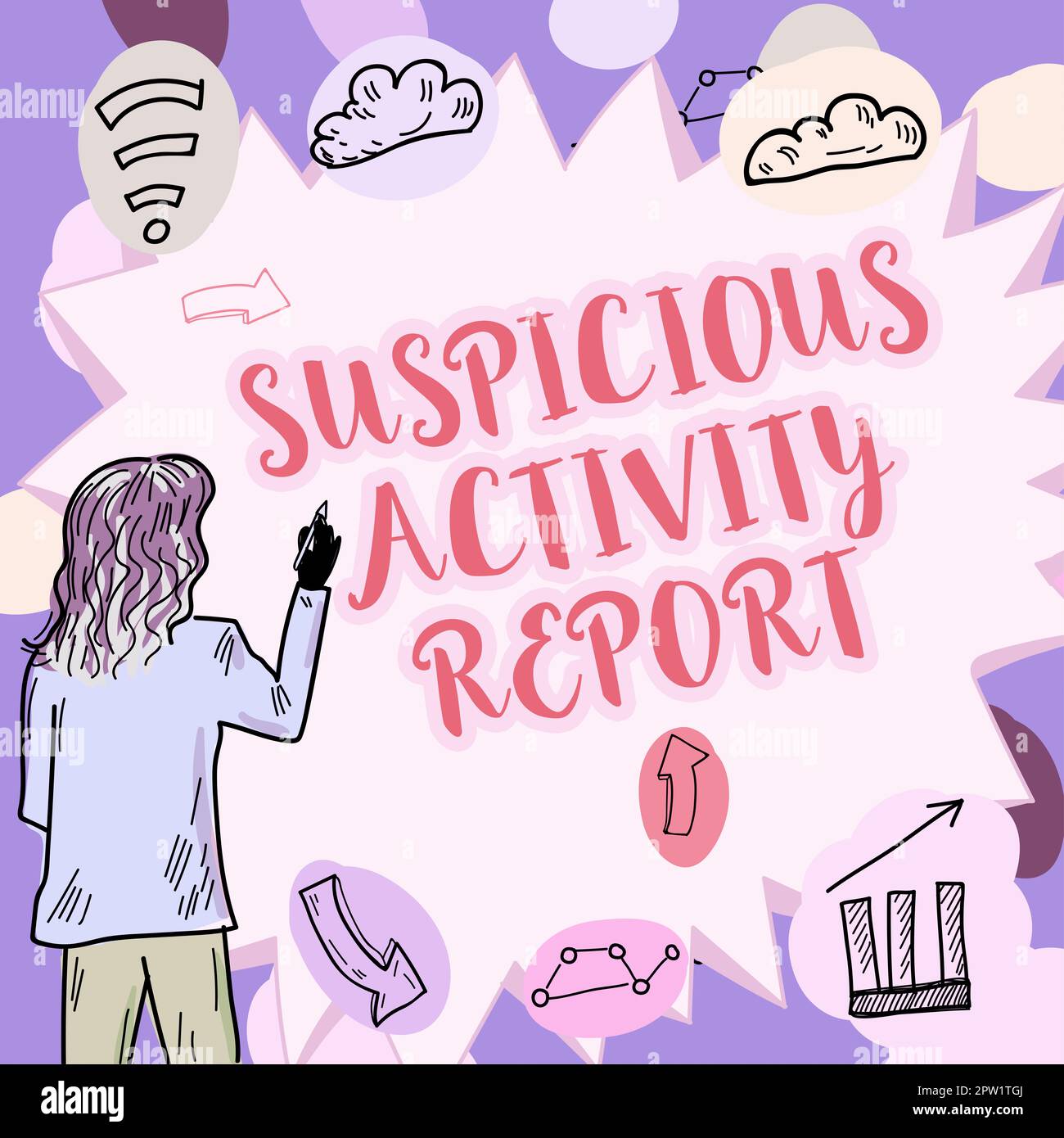 Conceptual caption Suspicious Activity Report, Word for account or ...