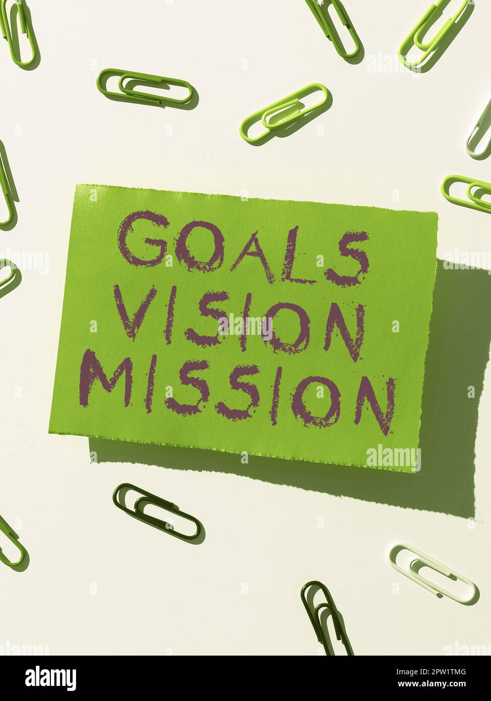 Hand writing sign Goals Vision Mission, Internet Concept practical ...