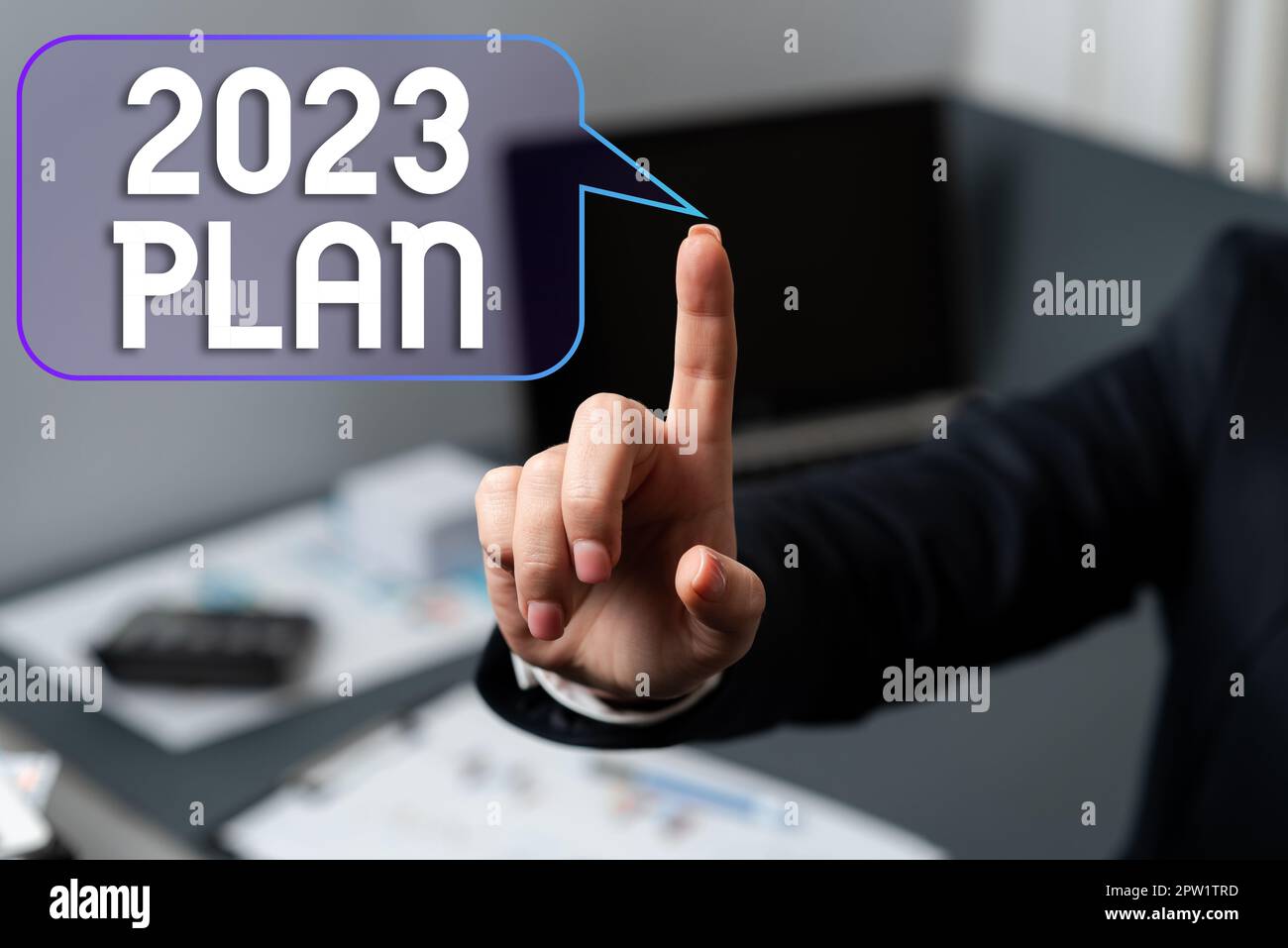 Conceptual display 2023 Plan, Word Written on setting up your goals and ...