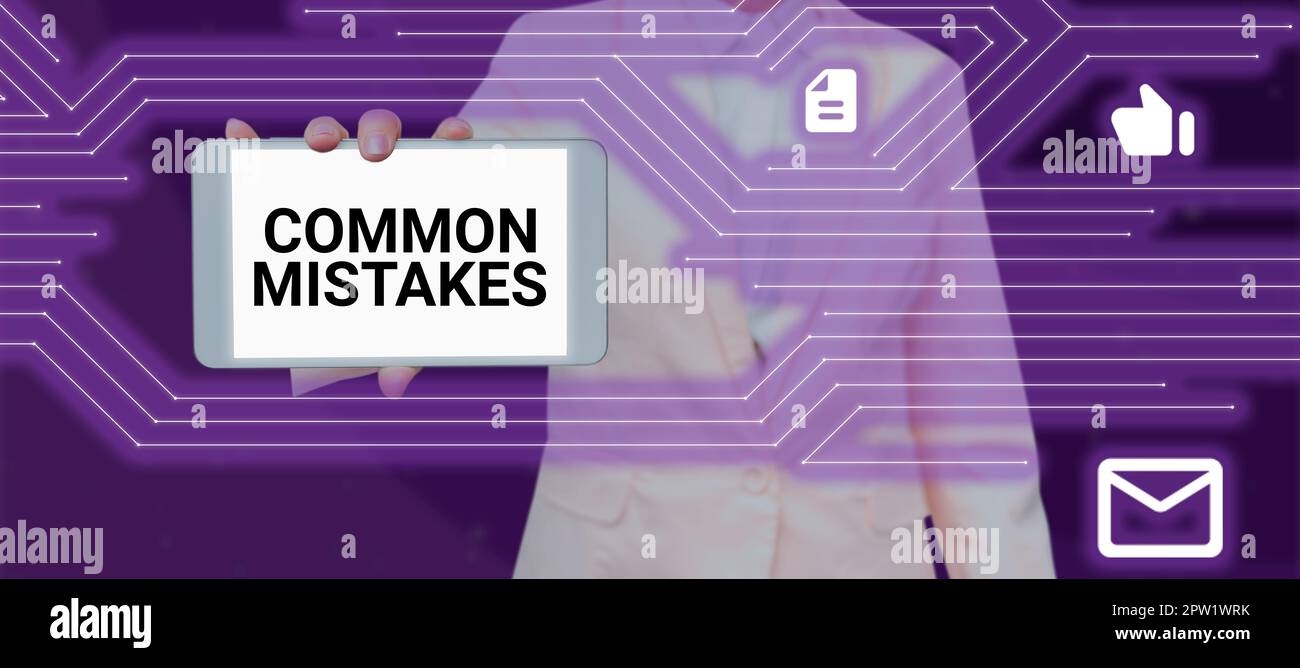 Inspiration showing sign Common Mistakes, Business idea actions that ...