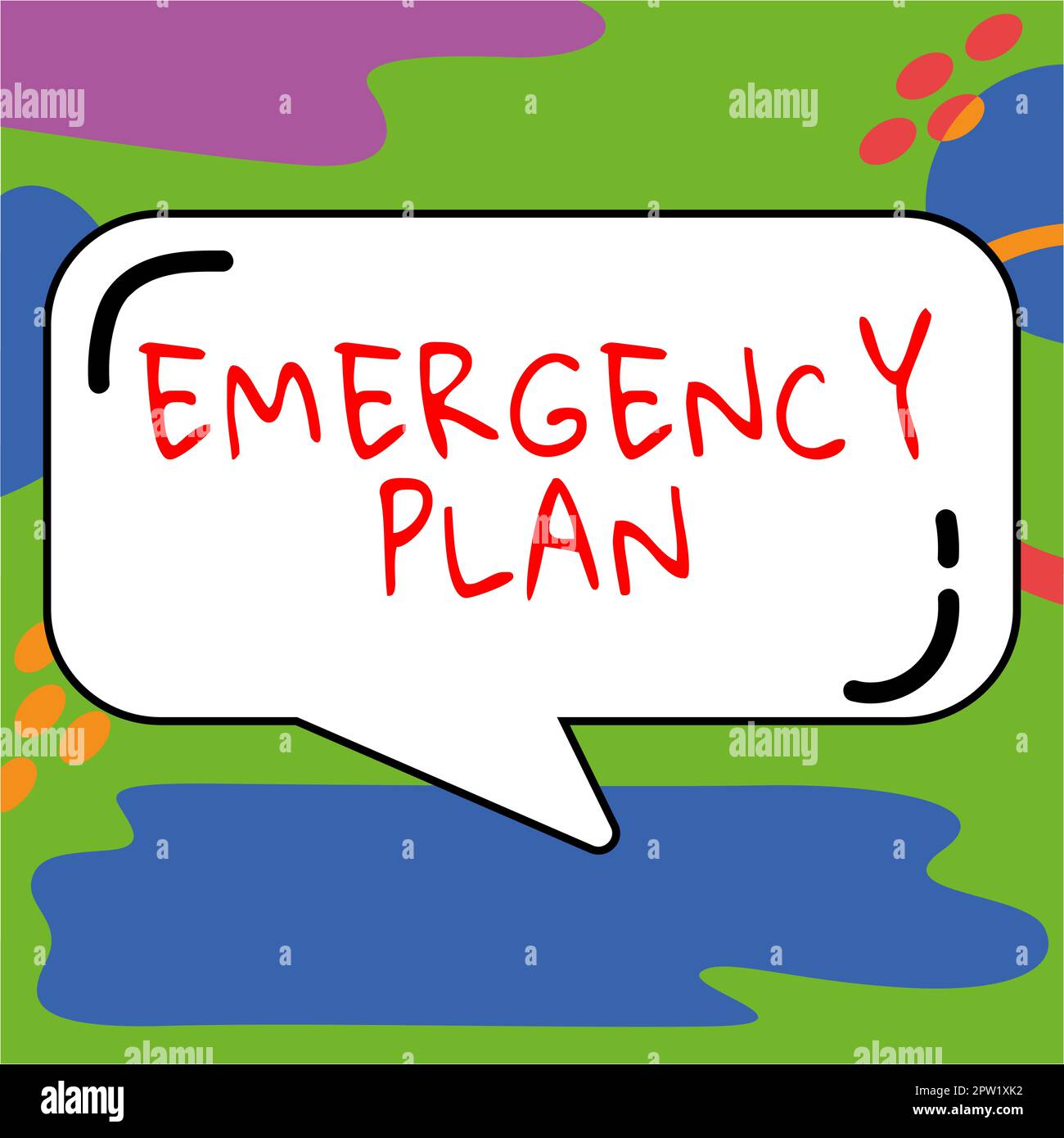 Writing displaying text Emergency Plan, Word for Procedures for ...